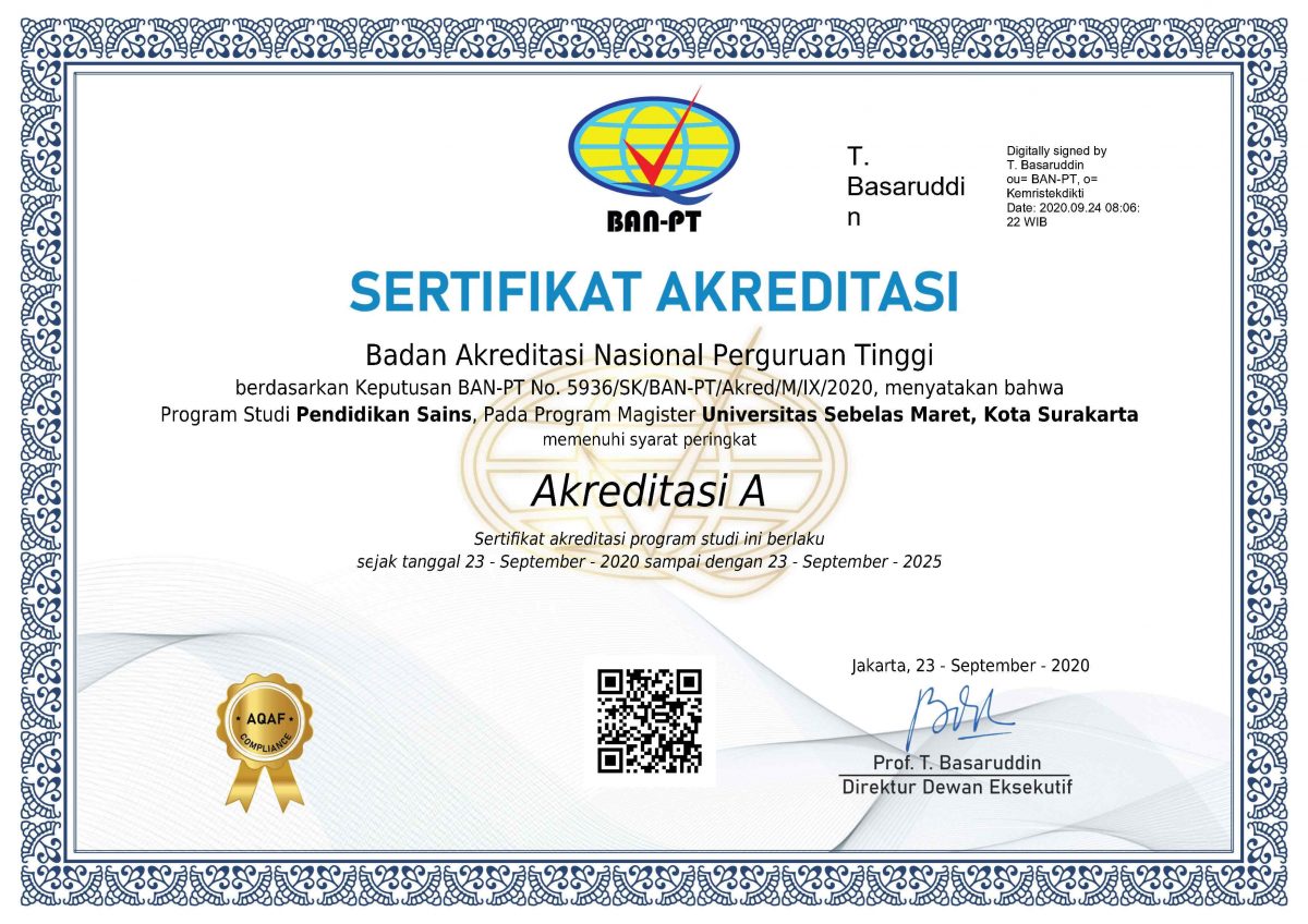 UJIAN TESIS – S2 Pendidikan Sains – FKIP UNS
