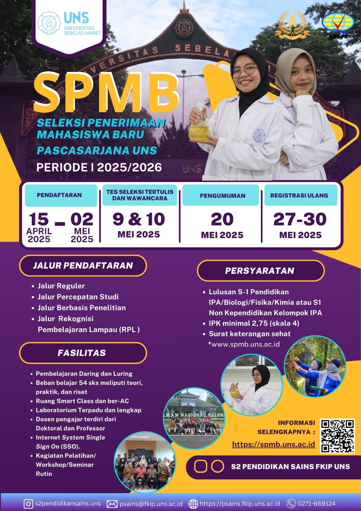 SELEKSI PENERIMAAN MAHASISWA BARU S2 PENDIDIKAN SAINS FKIP UNS – S2 Pendidikan Sains – FKIP UNS